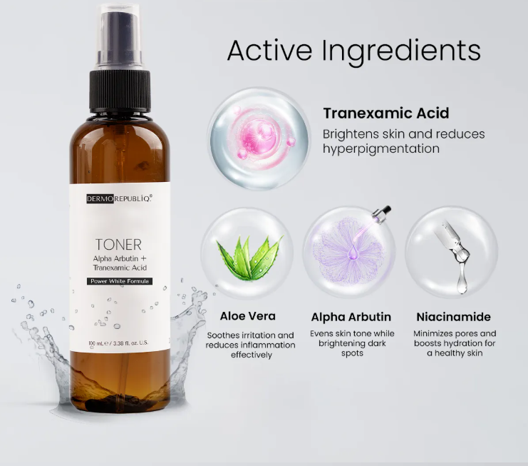 Dermorepubliq Alpha Arbutin + Tranexamic Acid Ultra Whitening Toner ...