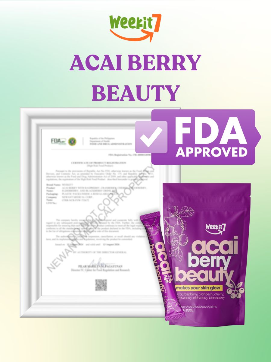 Weekit7 Organic Acai Berry Powder Anti-Aging Strawberry Cherry 7 in 1 ...