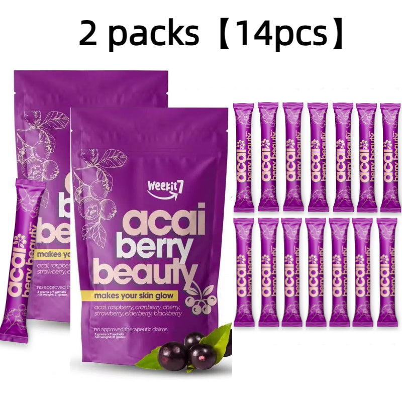 Weekit7 Organic Acai Berry Powder Anti-Aging Strawberry Cherry 7 in 1 ...