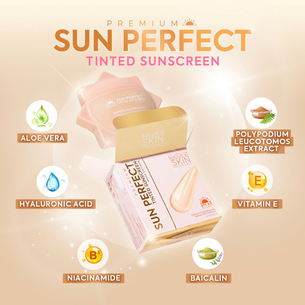 Hikari Skin Sun Perfect Tinted Sunscreen SPF50 50ml – 𝙼𝚊𝚛𝚒𝚎 𝚈𝚘𝚘𝚗