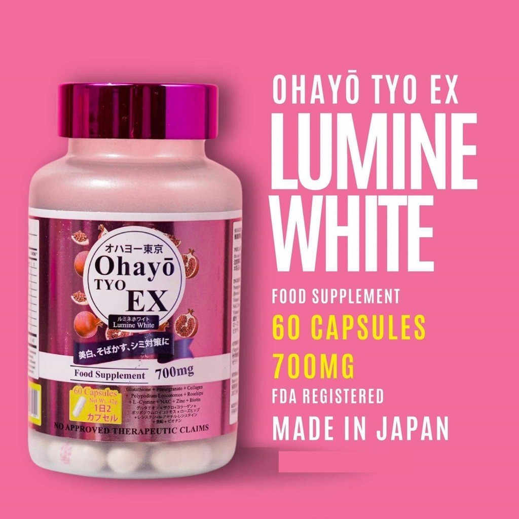 Ohayo TYO Tokyo White Ex Lumine Glutathione 700mg 60capsules | Whiteni – My Store